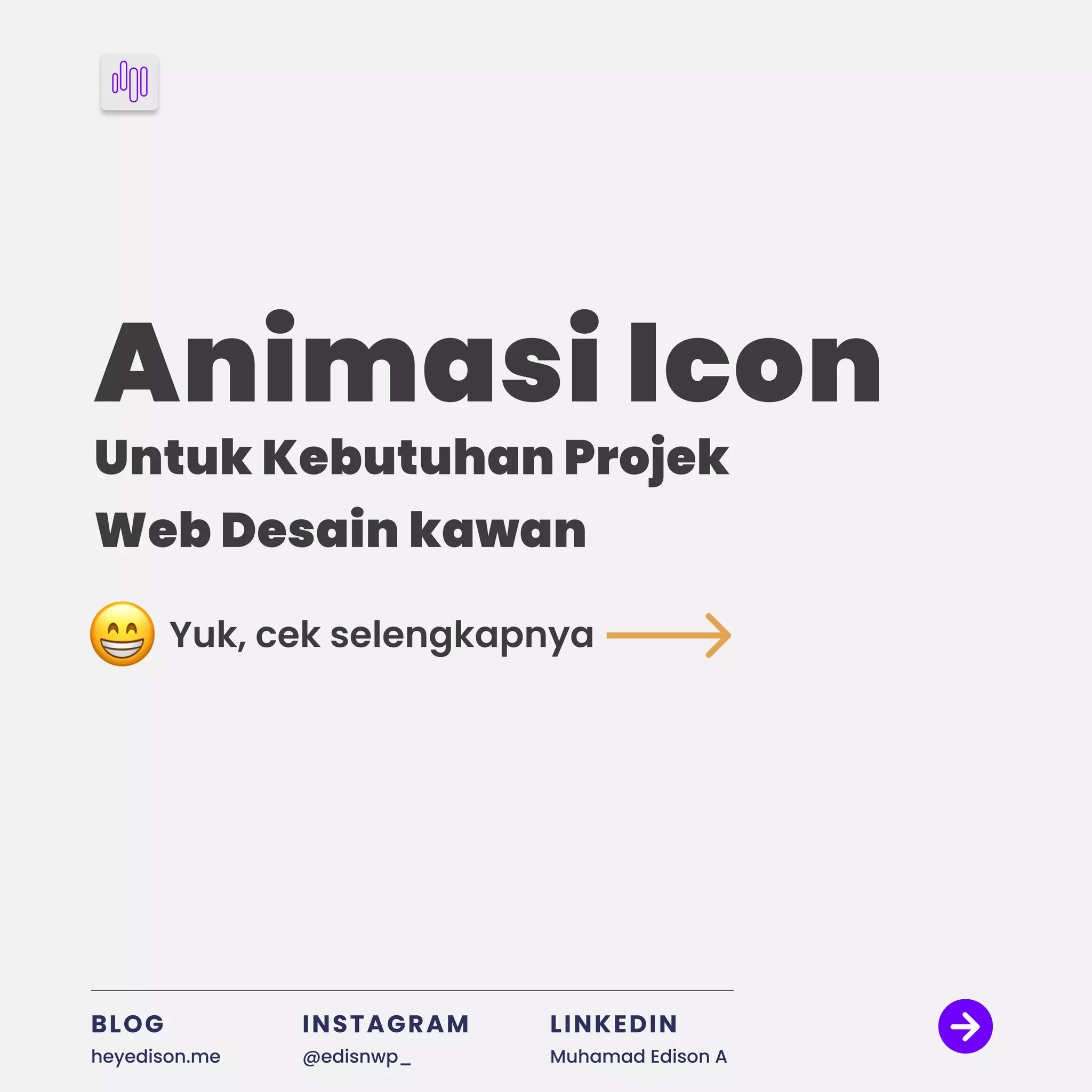 Animasi Icon Untuk Kebutuhan Projek Web Desain kawan.