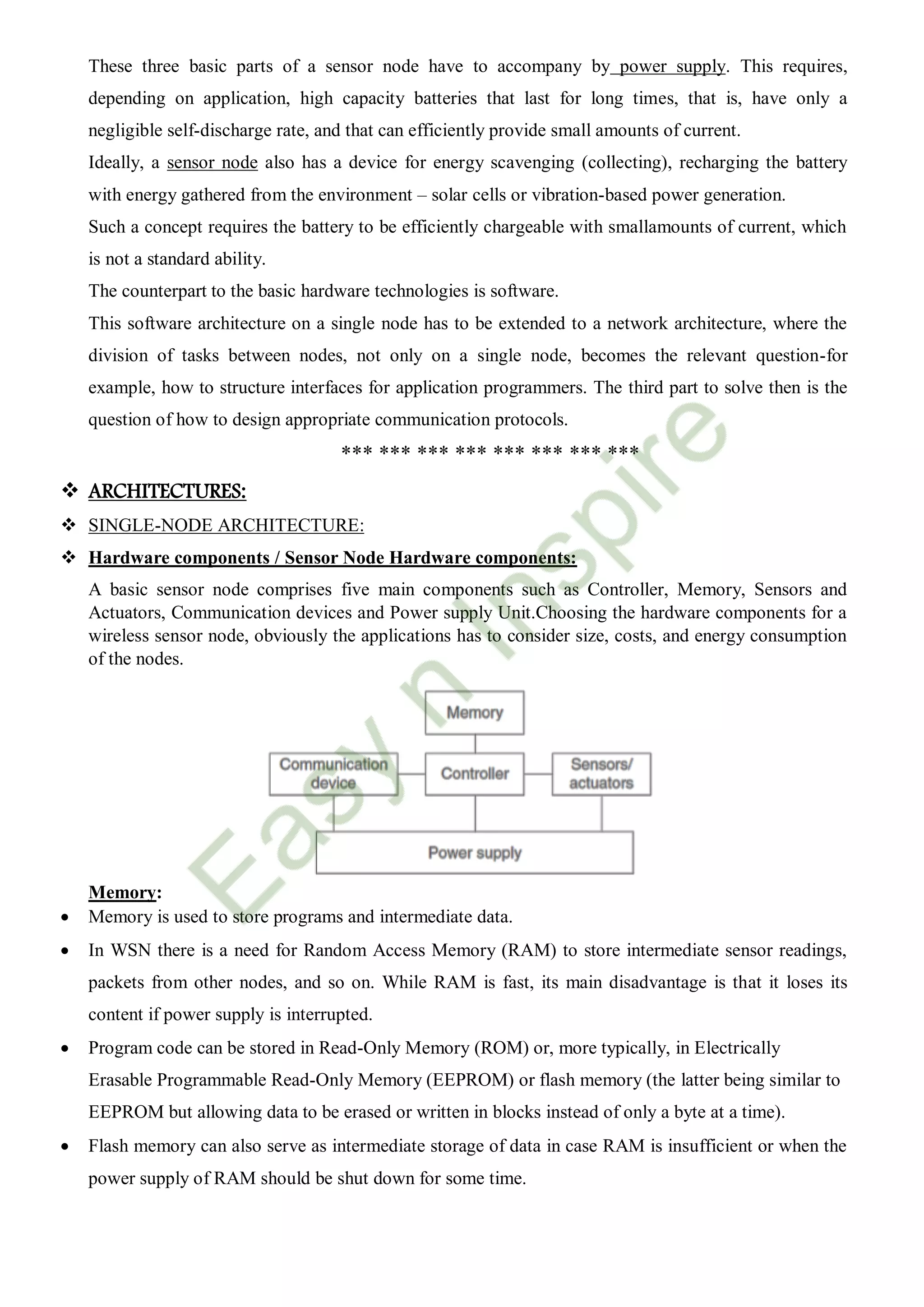 Wireless Sensor Networks UNIT-1 | PDF