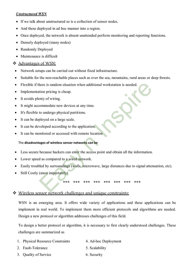Wireless Sensor Networks UNIT-1 | PDF