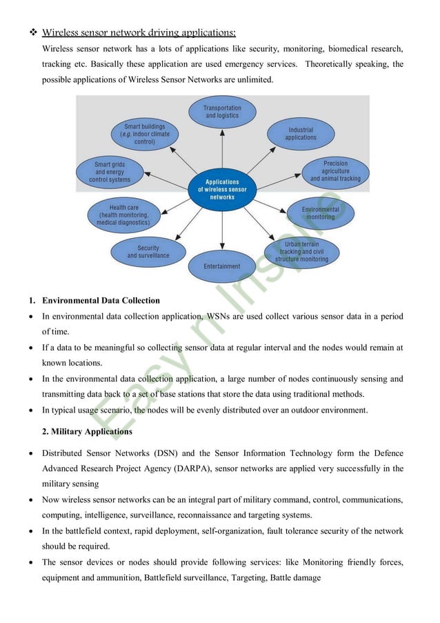 Wireless Sensor Networks UNIT-1 | PDF