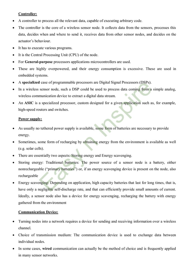 Wireless Sensor Networks UNIT-1 | PDF