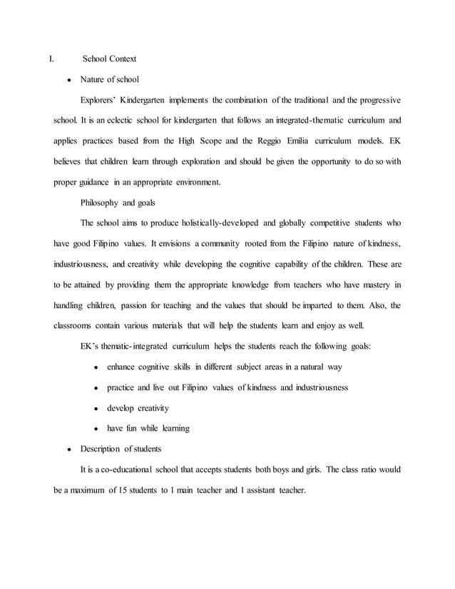 A Week Long Thematic Integrated Curriculum for Kinder | PDF