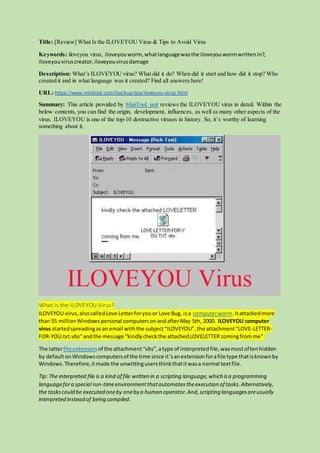 Iloveyou virus | DOCX