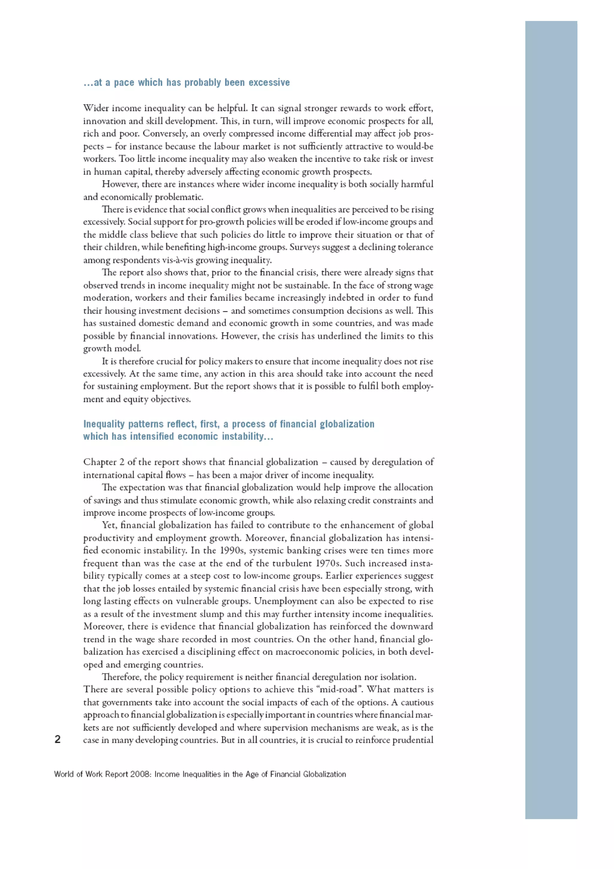 Ilo World Of Work Report 2008 | PDF