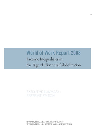 Ilo World Of Work Report 2008 | PDF | Free Download