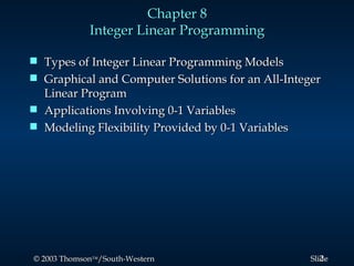 ILP in the business model building for optimization | PPT