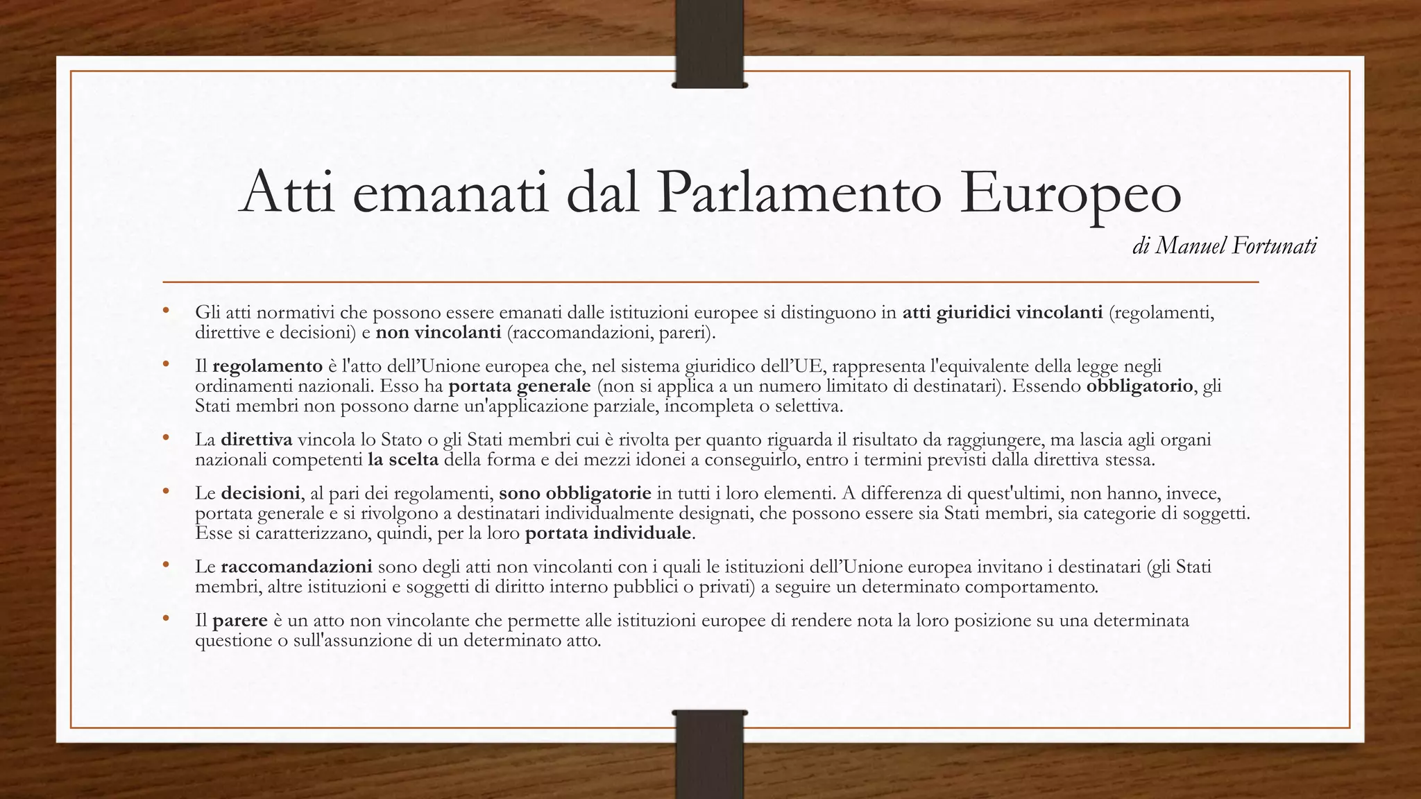 Il Parlamento Europeo | PPTX