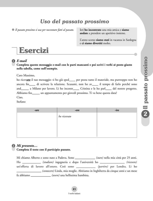 Il passato prossimo | PDF