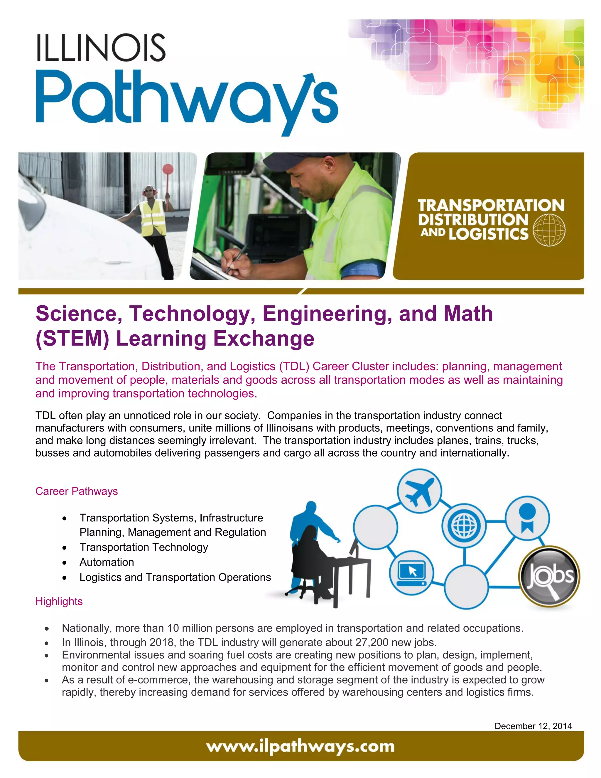 Transportation, Distribution & Logistics STEM LE Flyer | PDF
