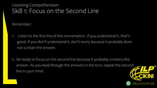 ILP Cikini TOEFL Preparation Session - Day 3 - Skill 1 - Focus on the ...