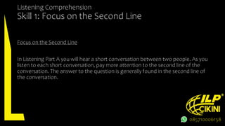 ILP Cikini TOEFL Preparation Session - Day 3 - Skill 1 - Focus on the ...