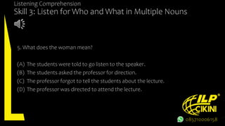 ILP Cikini TOEFL Preparation Session - Day 4 - Skill 3 - Listen for Who ...