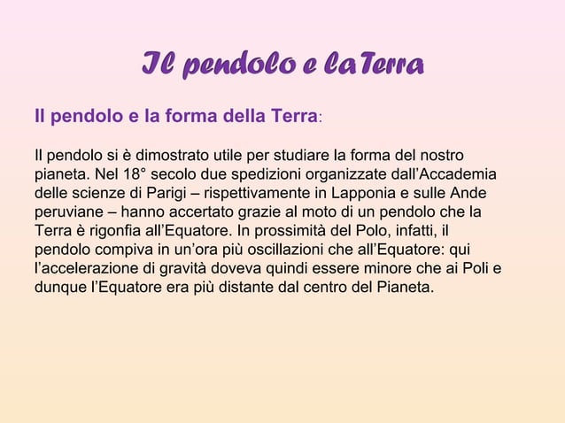 Il pendolo | PPT