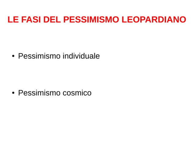 Il pessimismo leopardiano | PPT