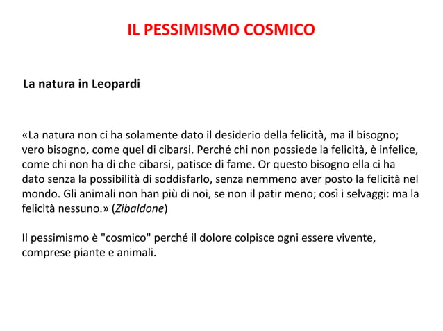 Il pessimismo leopardiano | PPT