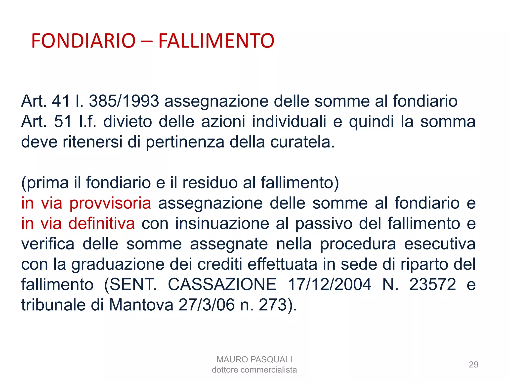 Il piano di riparto nella procedura esecutiva immobiliare | PPTX