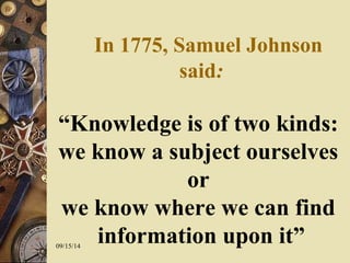 Information Literacy and Higher Education | PPT