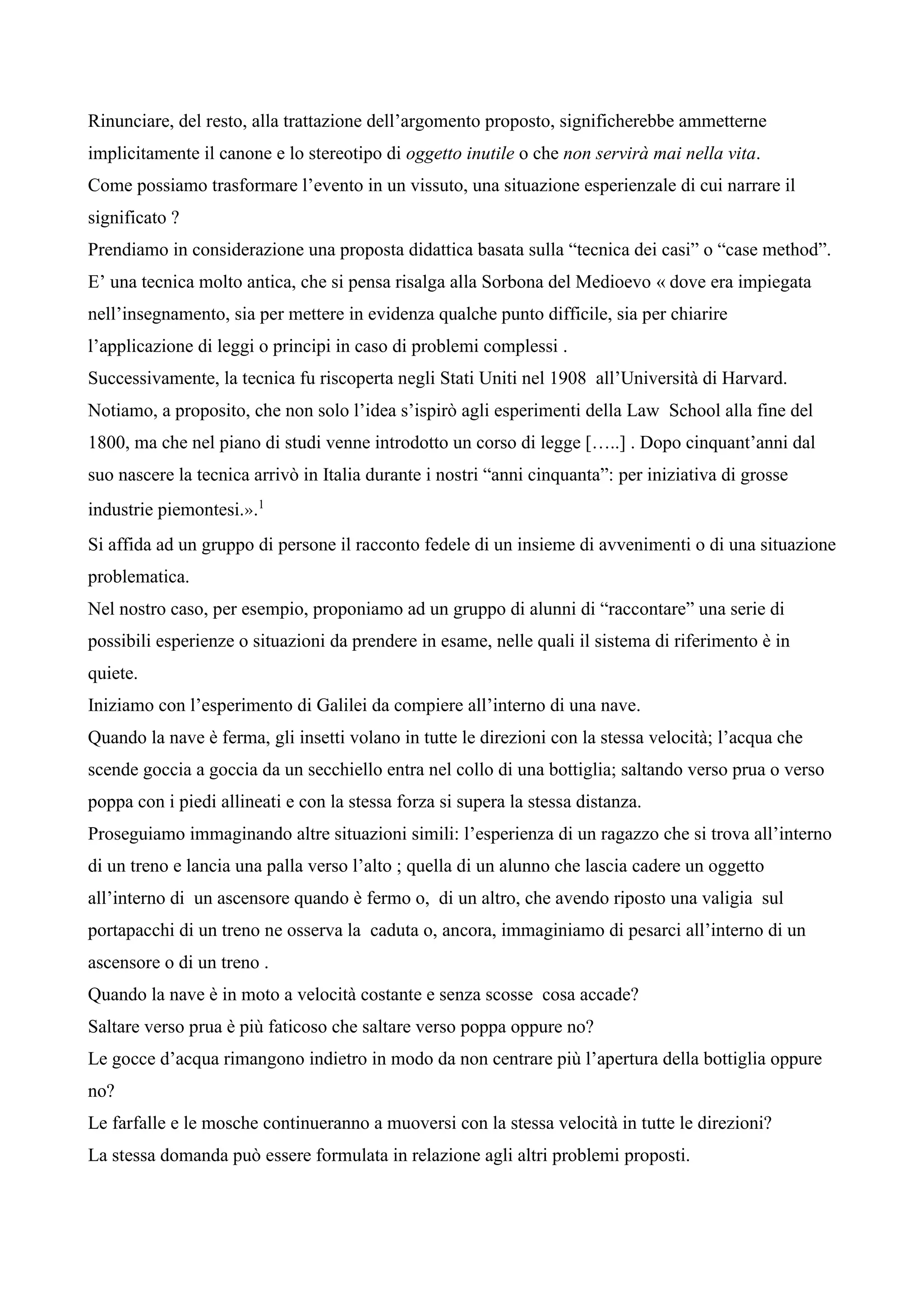 Il problem solving in fisica un esempio di tecnica narrativa | DOC
