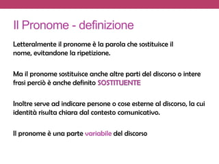 Il pronome | PPTX