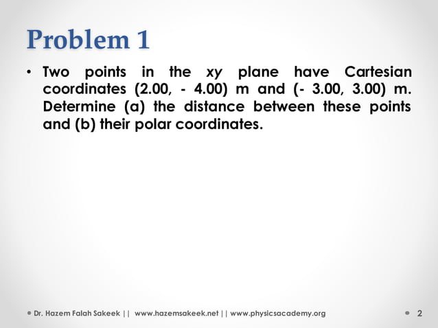Gp1 1-problems-vectors-hazemsakeek-for-student-1 | PPT