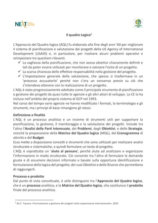 3 Laboratorio - Il quadro logico | PDF