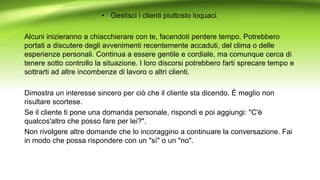 Il rapporto con i clienti | PPTX