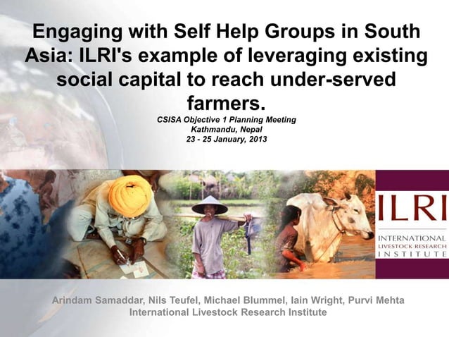 Engaging with self help groups in South Asia: ILRI's example of ...