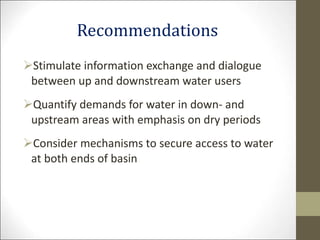 Impact of abstractions upstream on the benefits of riverine water ...