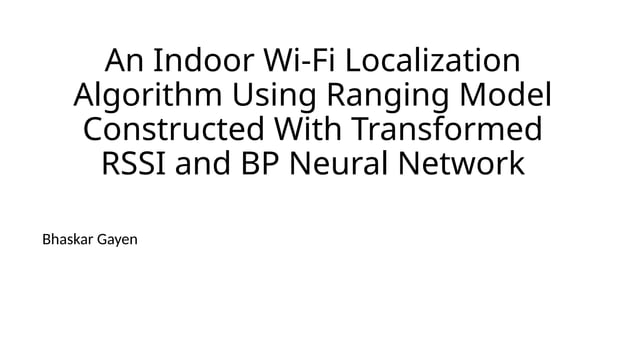 indoorloc survey paper thesis kjbikb jbiub | PPT