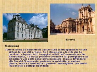 Il Seicento tra Classicismo e Barocco | PPT