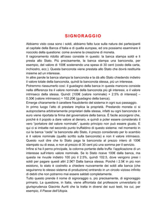 Il signoraggio bancario | PDF