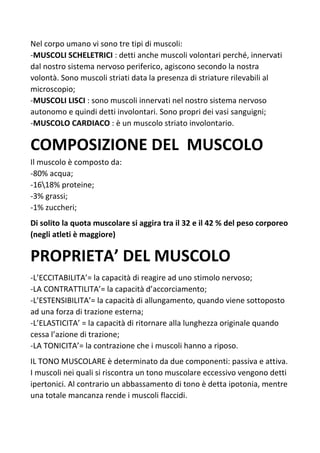 Il sistema muscolare | PDF