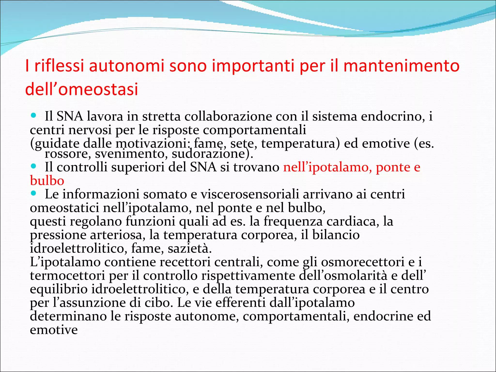 Il sistema nervoso autonomo (sna) | PPT