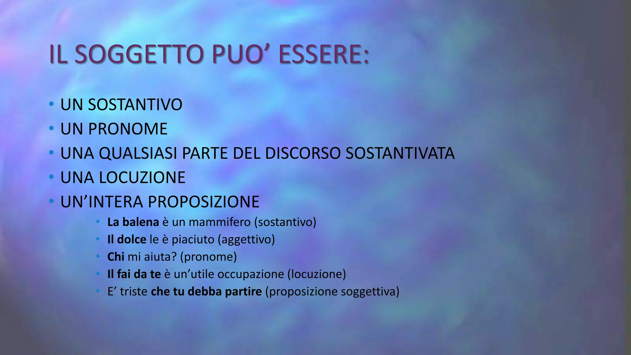 Il soggetto | PPTX