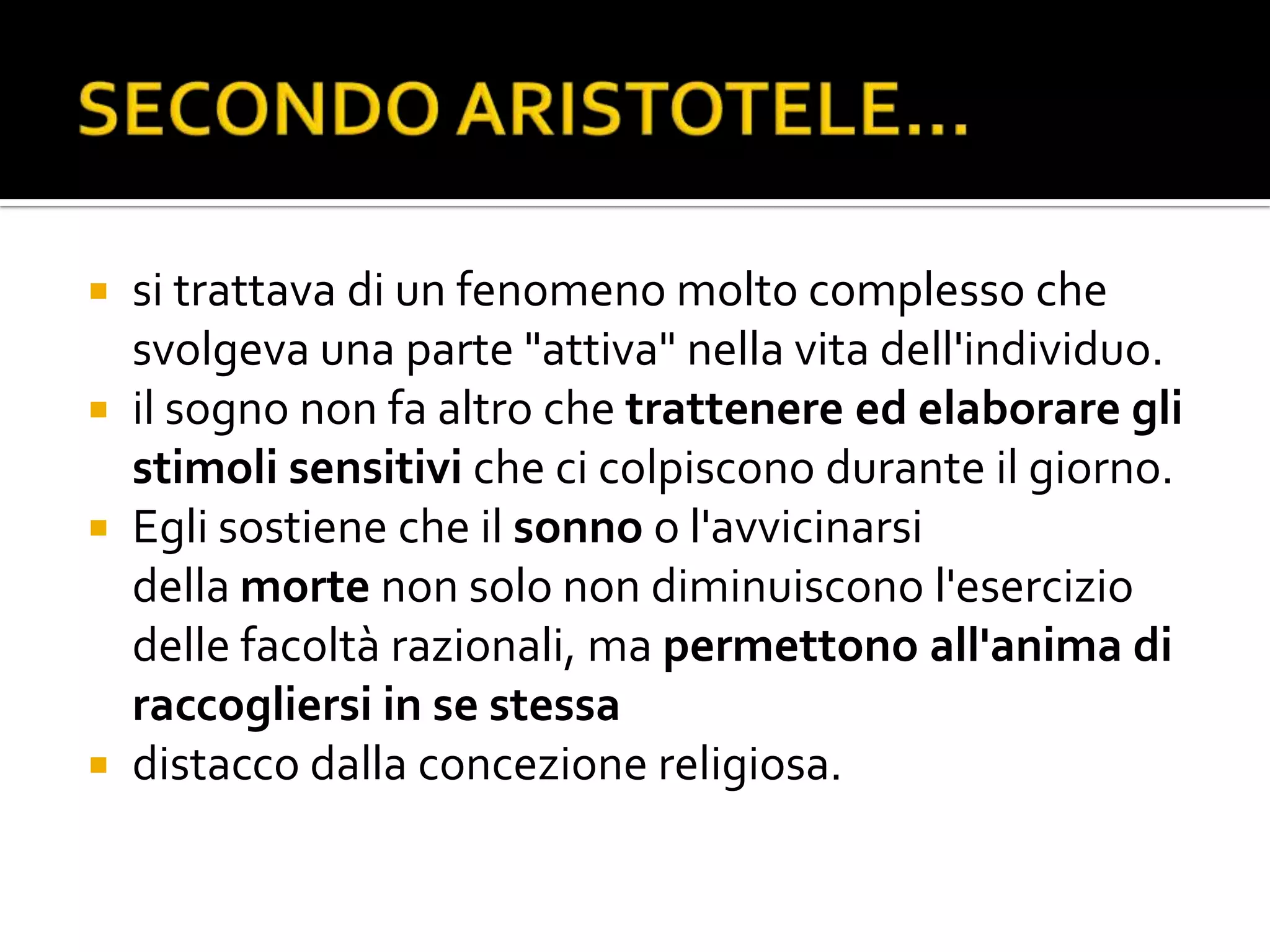 Il sogno nel corso della storia | PPTX