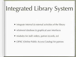 Automation and Integrated Library Systems | PDF