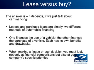 ILTA LEASING presentation | PPT | Automotive Industry | Industries