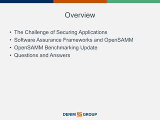 Giving your AppSec program the edge - using OpenSAMM for benchmarking and software security ...