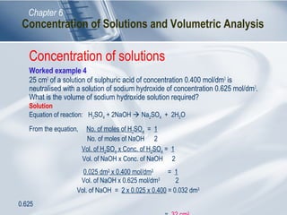 C06 concentration of solutions and volumetric analysis | PPT