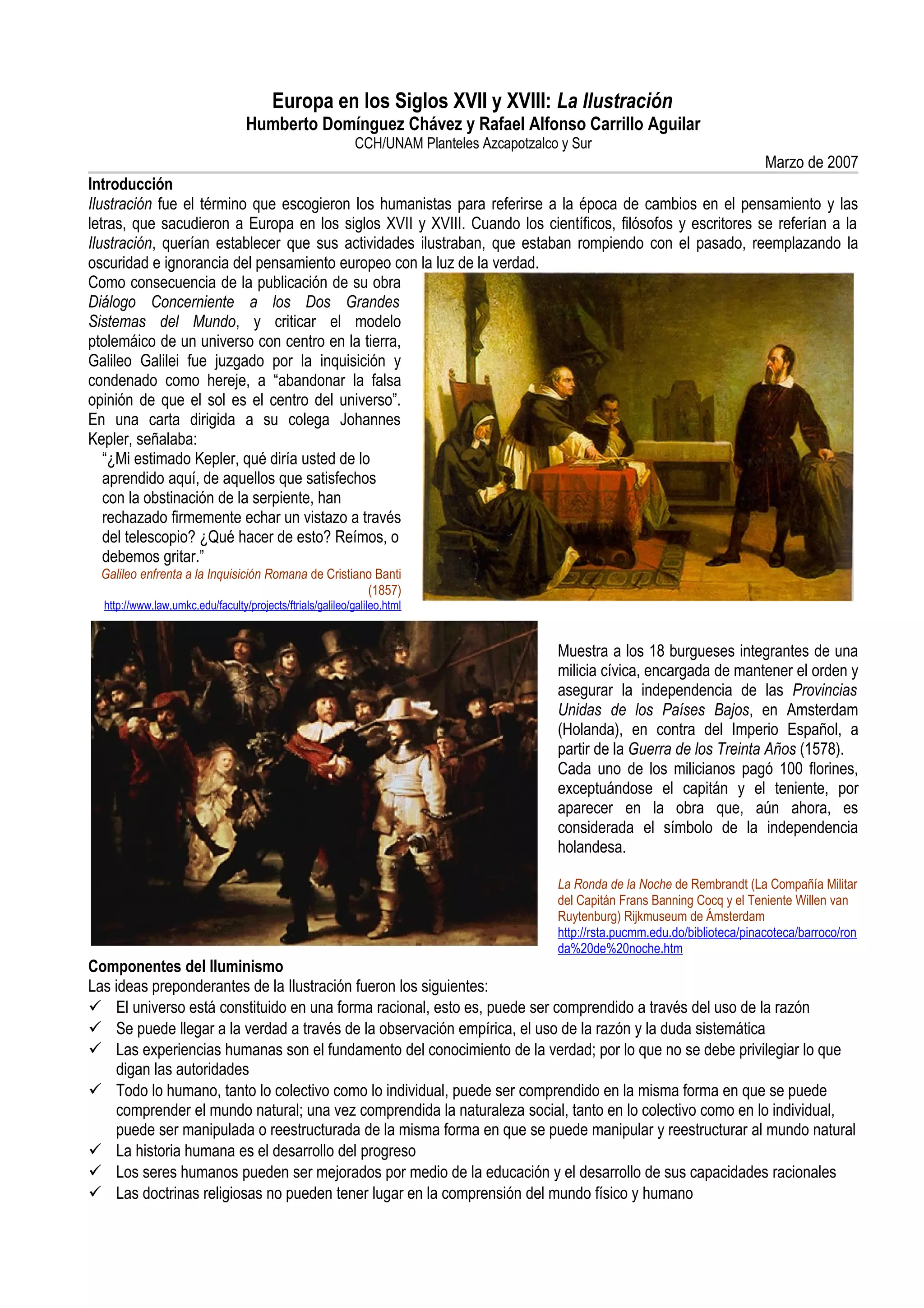 Europa en los Siglos XVII y XVIII: La Ilustración | DOC