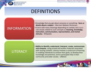 Information Literacy in Malaysian Schools | PPTX | Education industry ...