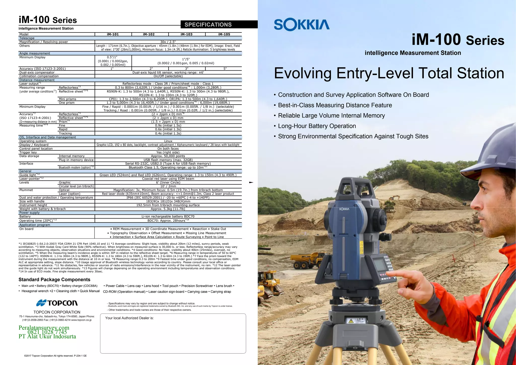 Brosur Total Station Sokkia iM 100 | PDF