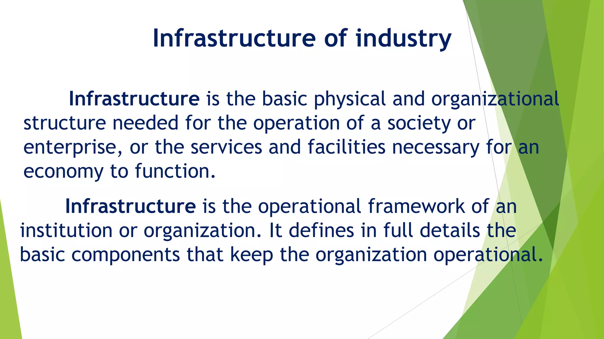 location and infrastructure of industry | PPT