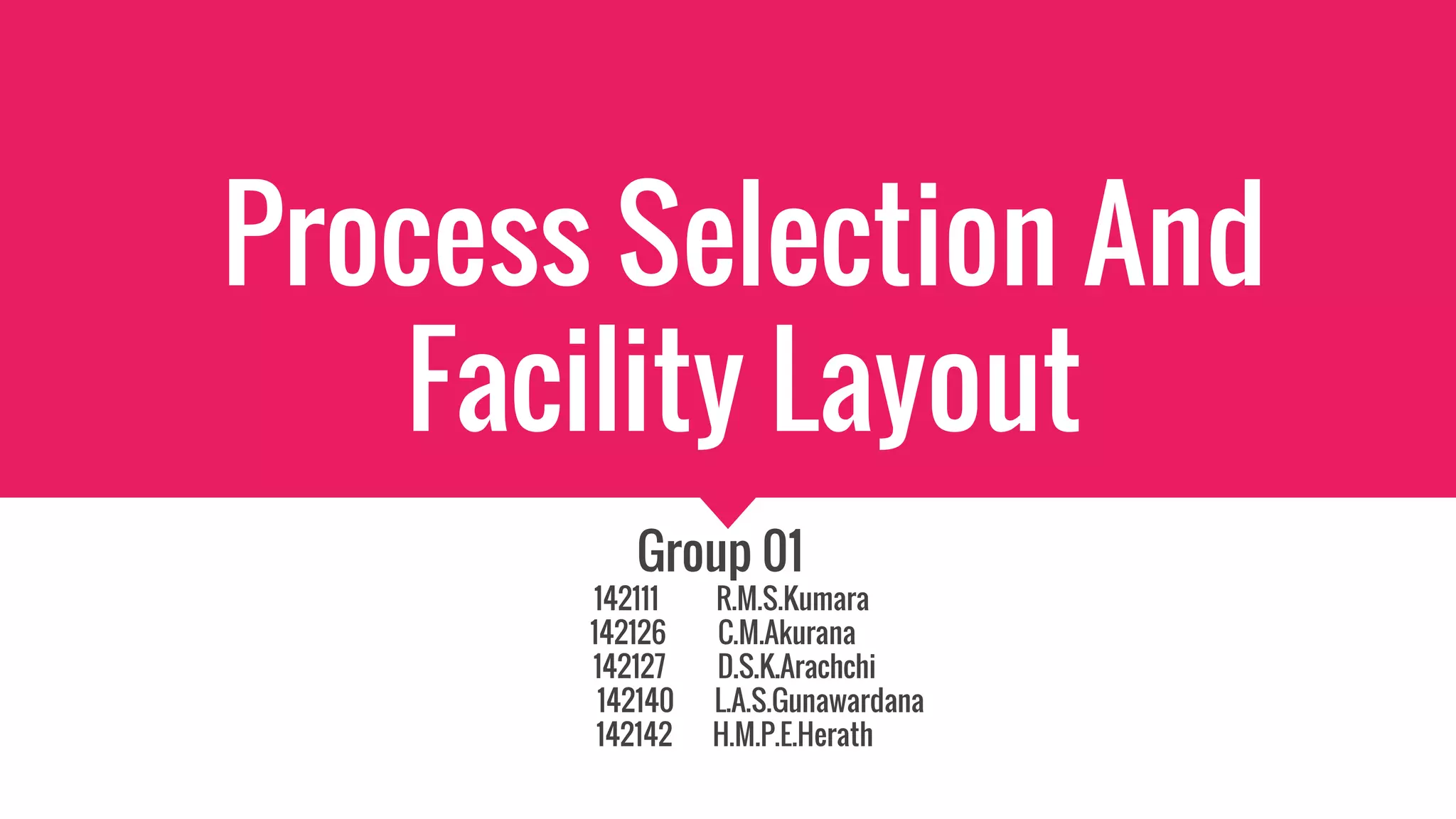 Process Selection And Facility Layout | PPTX