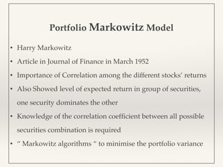 Portfolio Markowitz Model