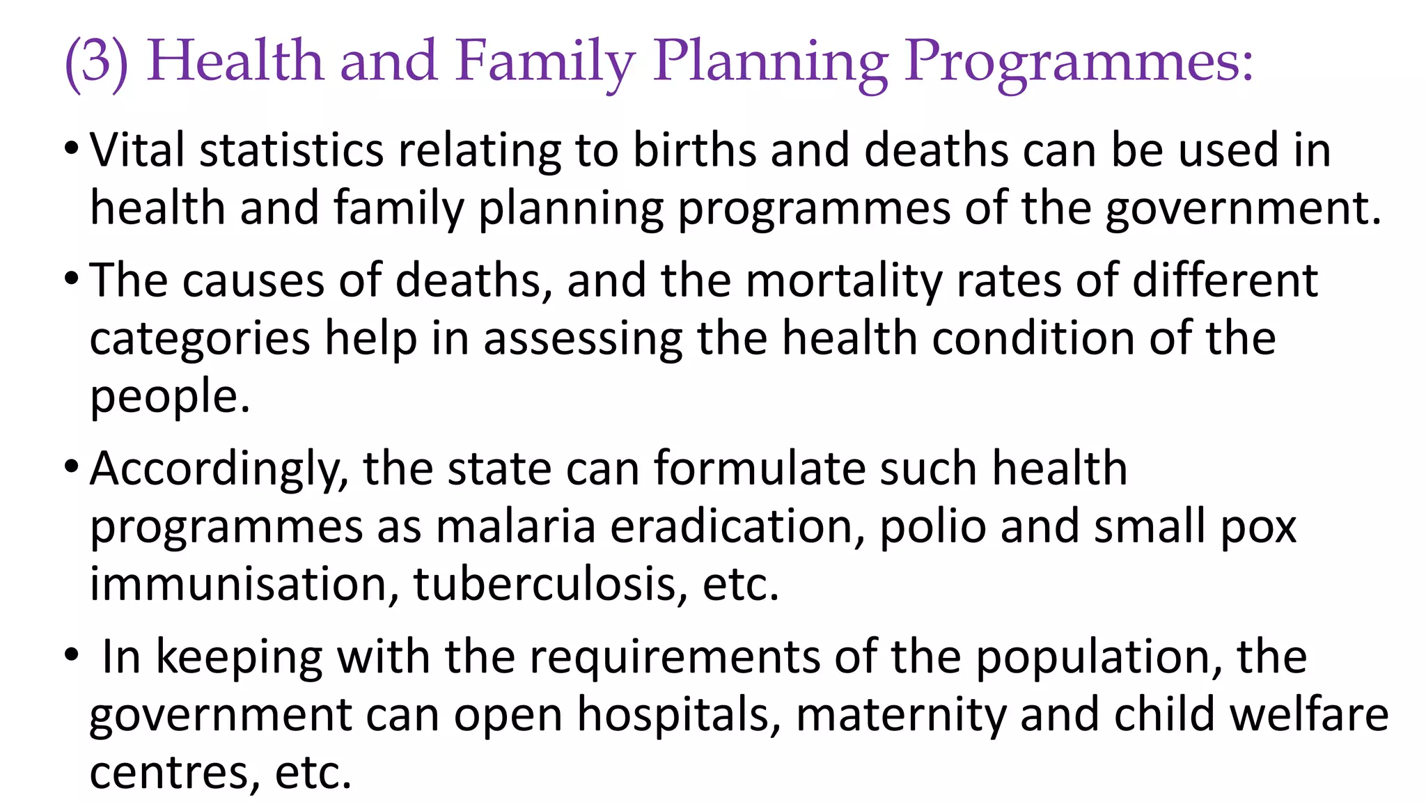 Vital Statistics - Uses and Importance's | PPT