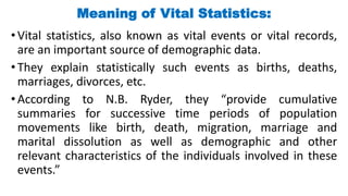 Vital Statistics - Uses and Importance's | PPT