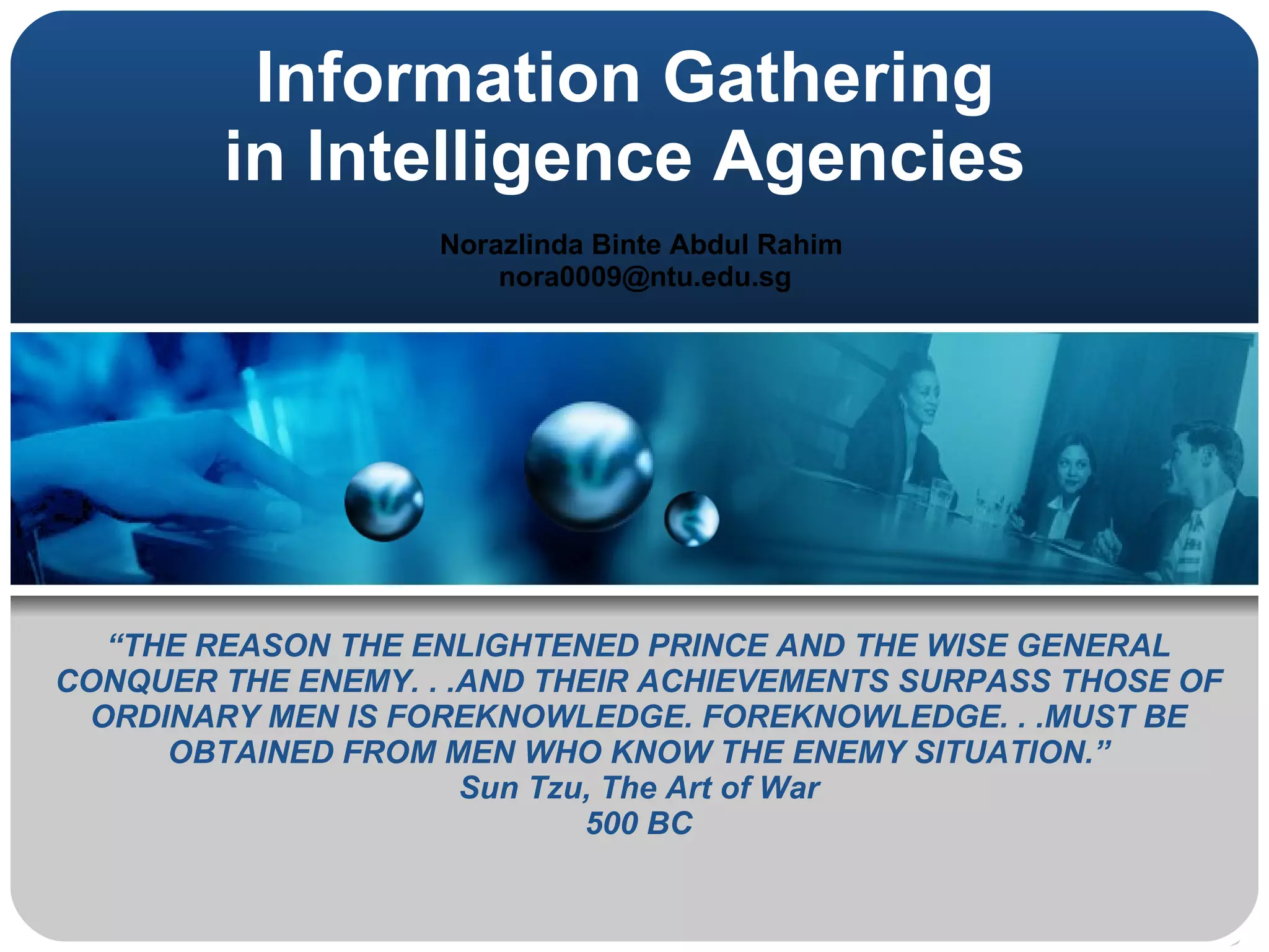 Information Gathering in Intelligence Agencies | PPT