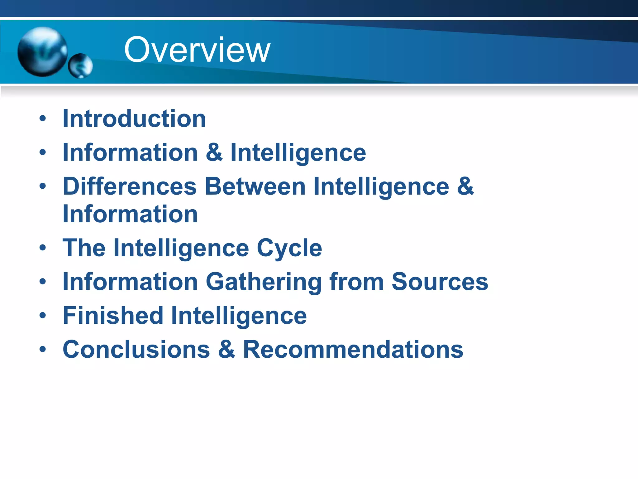 Information Gathering in Intelligence Agencies | PPT