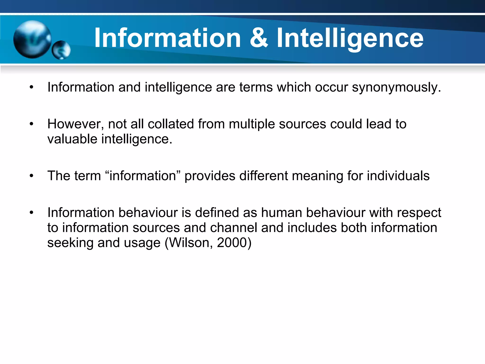 Information Gathering in Intelligence Agencies | PPT